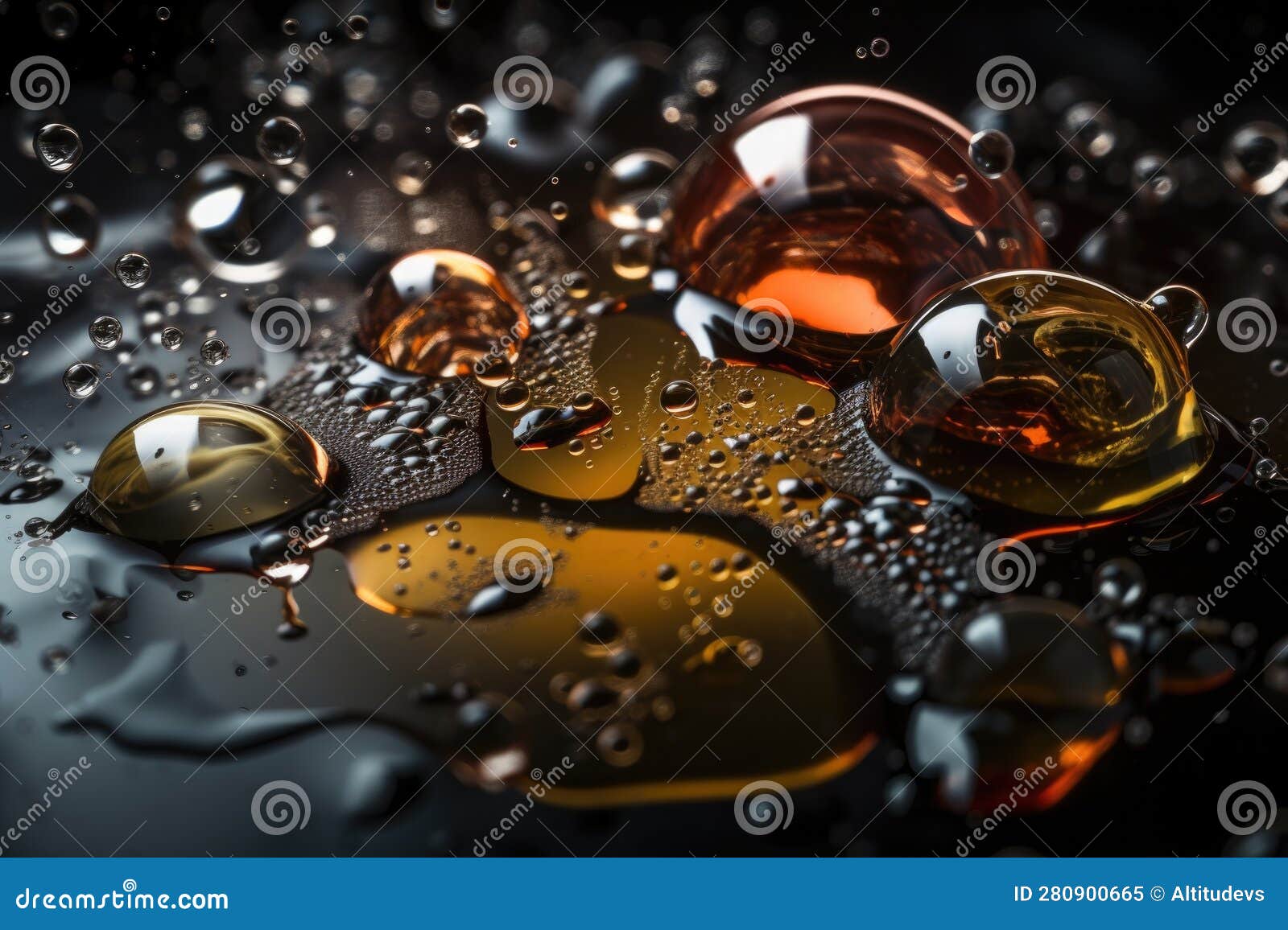 Close-up of Toxic Spill, with Droplets and Bubbles Visible Stock Image ...
