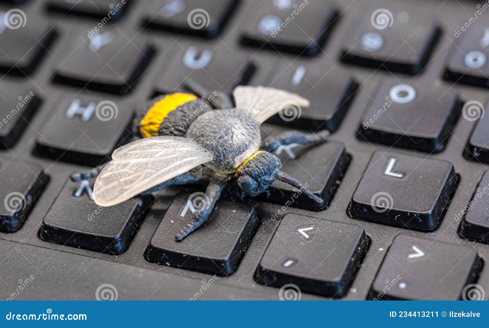 A close up of a toy bee stock image. Image of emission - 234413211