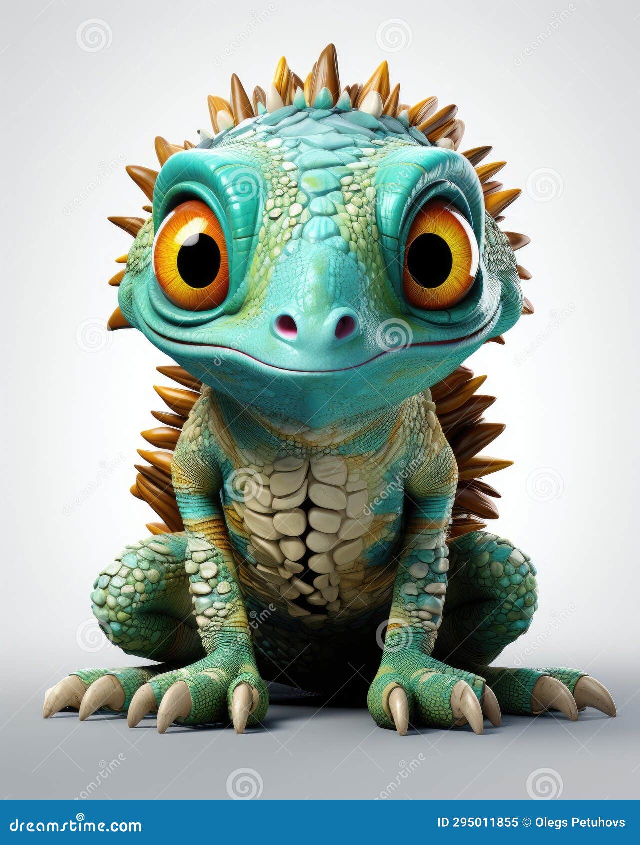 A Close Up of a Toy Lizard with Big Eyes and Spikes. Generative Ai ...