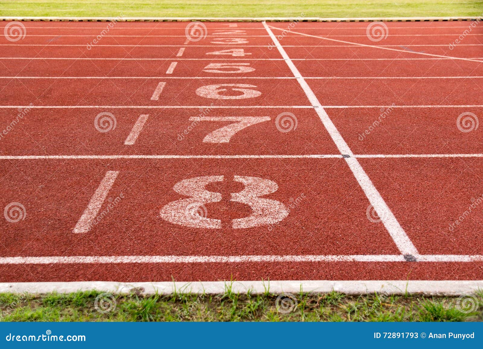 Close Up Track Number at Athletics Stadium Running Stock Image - Image ...