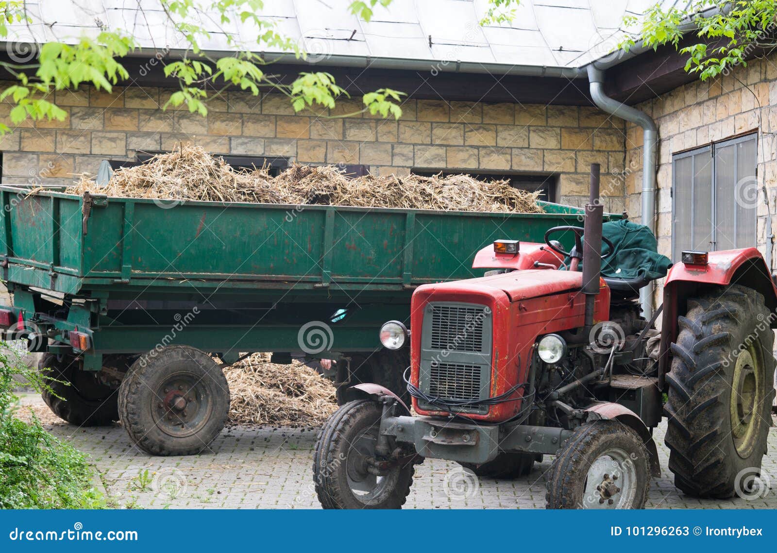 CLose Up On Tractor With The Barn Royalty-Free Stock Photo ...