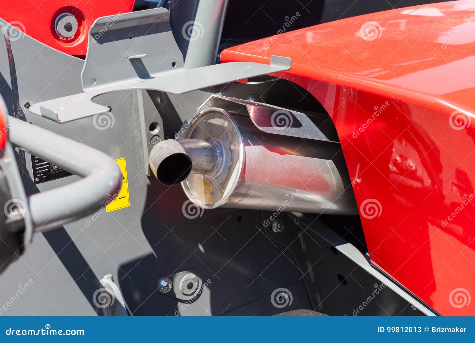 Close Up of Tractor Exhaust Pipe. Stock Image - Image of dioxide, cone ...
