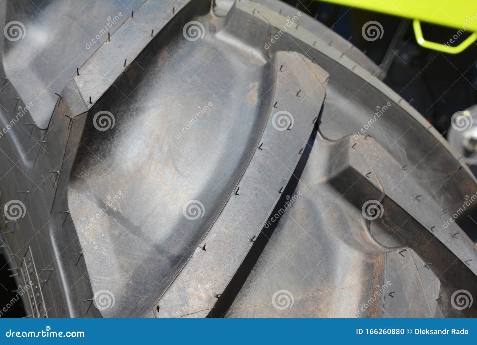 Close Up on Tractor Wheel New Tire Protector Stock Photo - Image of ...