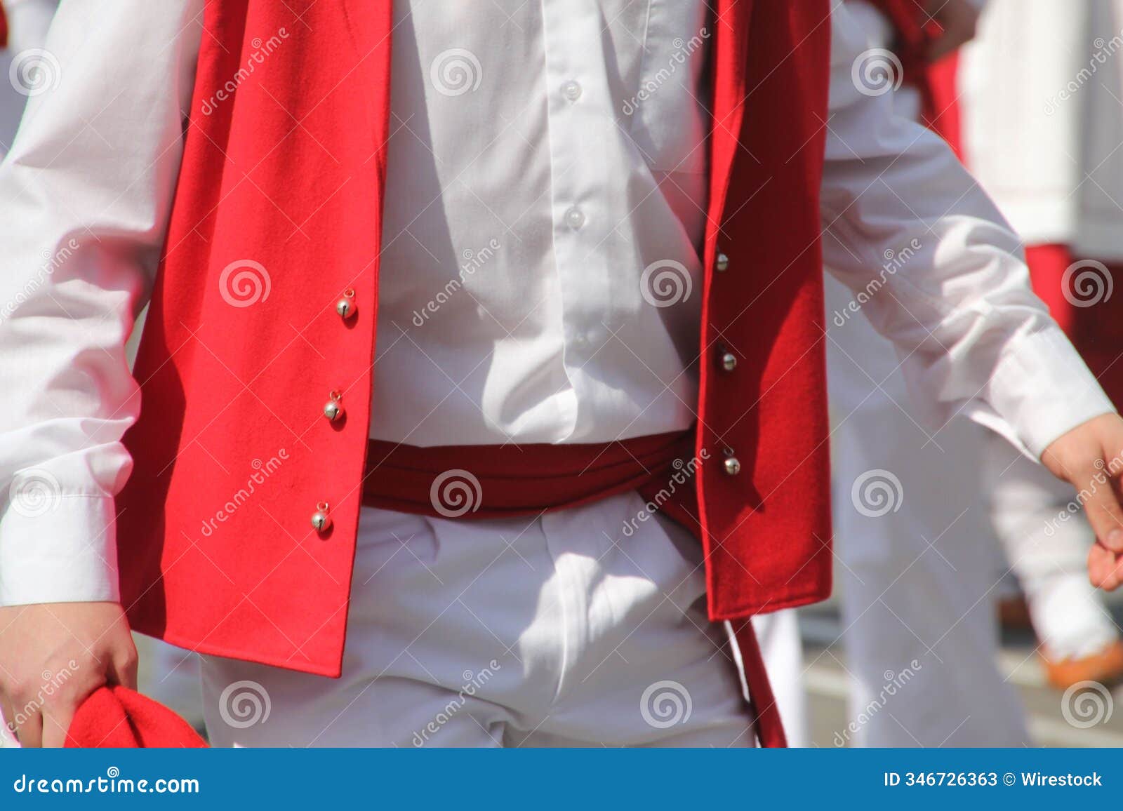 Close-up of Traditional Basque Folk Dance Group Clothing Stock ...