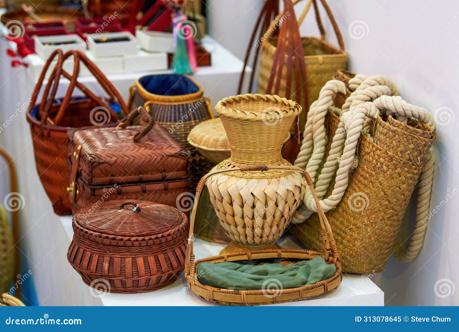 Close-up of Traditional Chinese Rattan Basket Stock Image - Image of ...