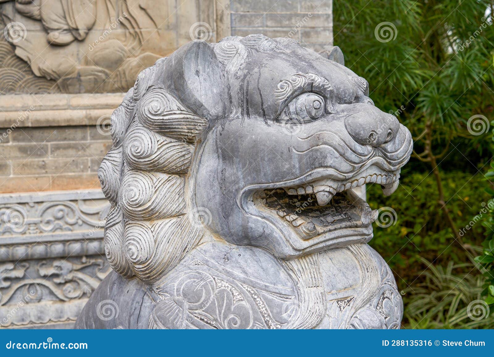 Close-up of a Traditional Chinese Stone Lion Stock Photo - Image of ...