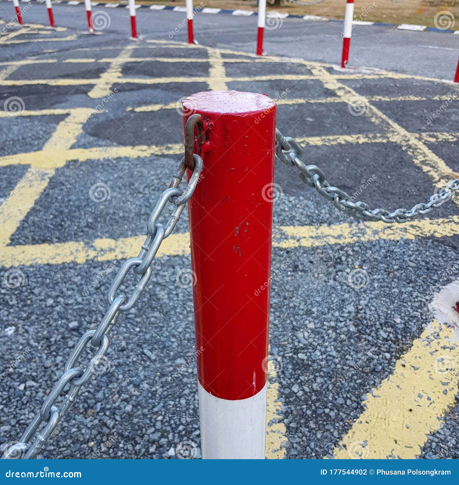 Close Up of Traffic Posts on Street Stock Photo - Image of post ...