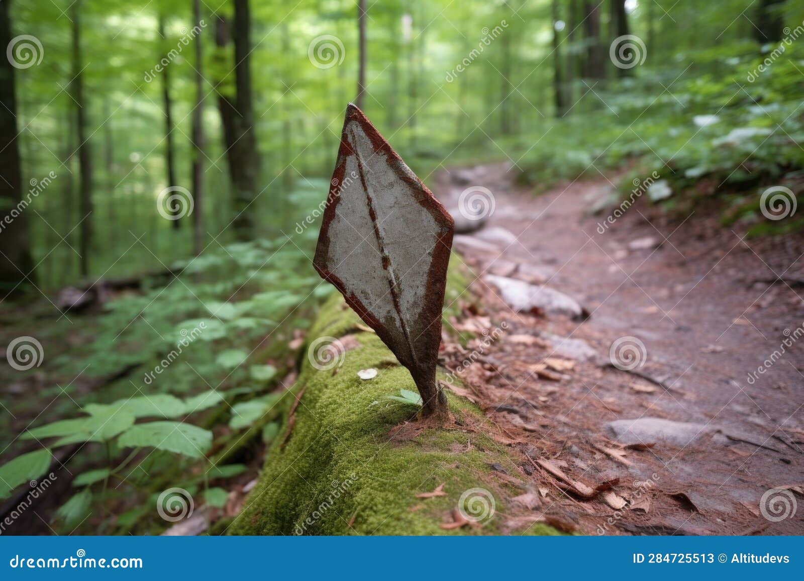 Close-up of Trail Marker with Arrow Pointing the Way Forward Stock ...