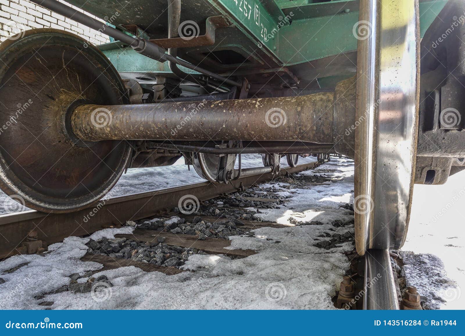 Close-up of Train Wheels. Bottom View Stock Photo - Image of bogie ...