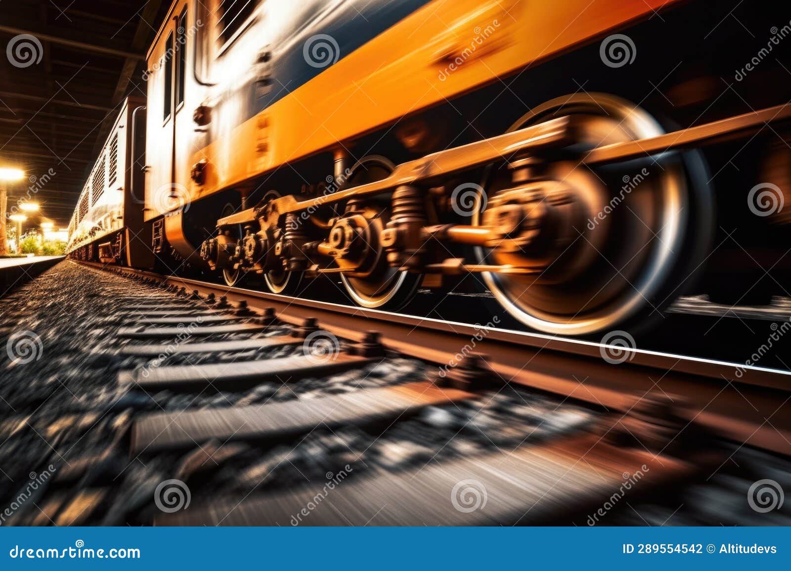 Close-up of Train Wheels Speeding on Tracks Stock Illustration ...