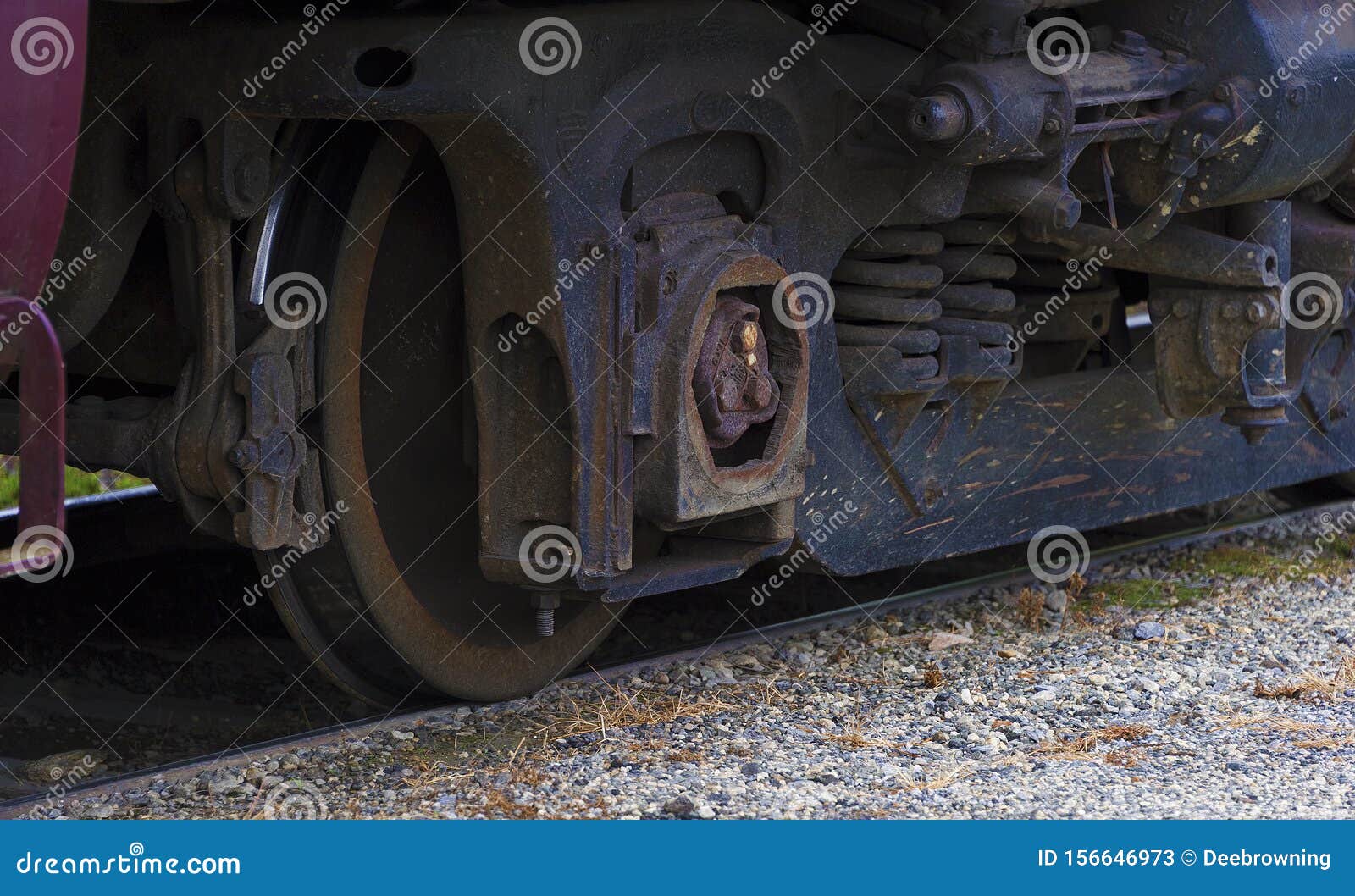 Close Up of Train Wheels on Train Track Stock Image - Image of dirt ...