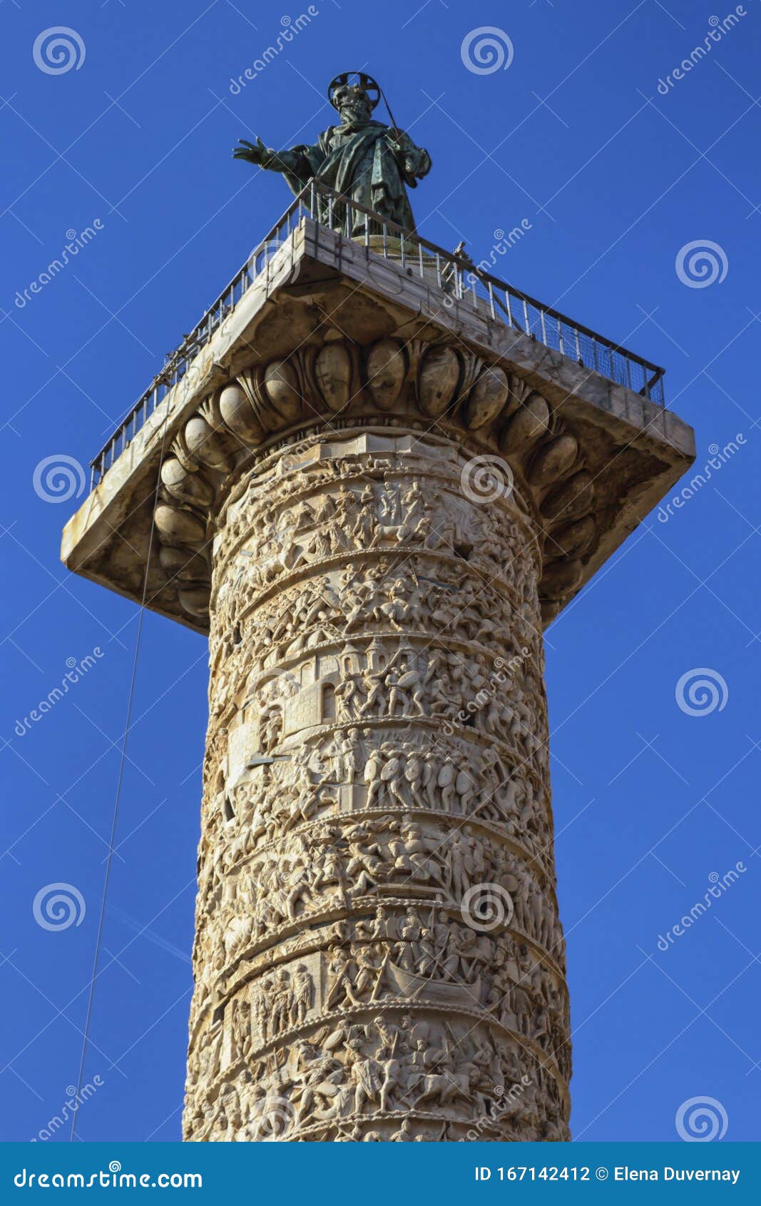 Close Up on Trajan`s Column in Rome, Italy Stock Photo - Image of ...