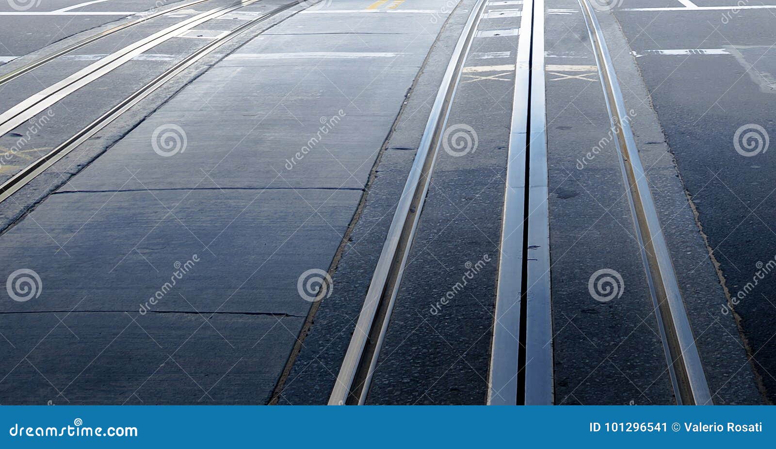 Close Up, Tram Cable Car Rail Stock Image - Image of asphalt ...