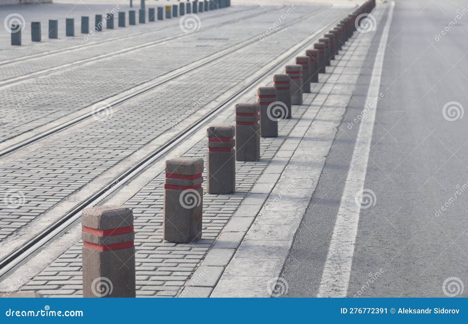 Close-up of Tram Tracks, Paved Road, Minimalism. Stock Image - Image of ...