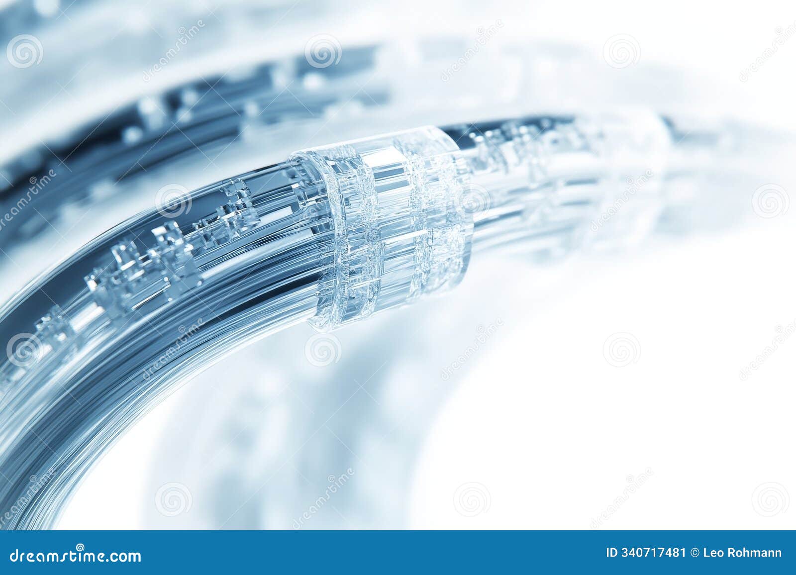 Close Up of Transparent Ethernet Cables Coiled in a Spiral Symbolizing ...