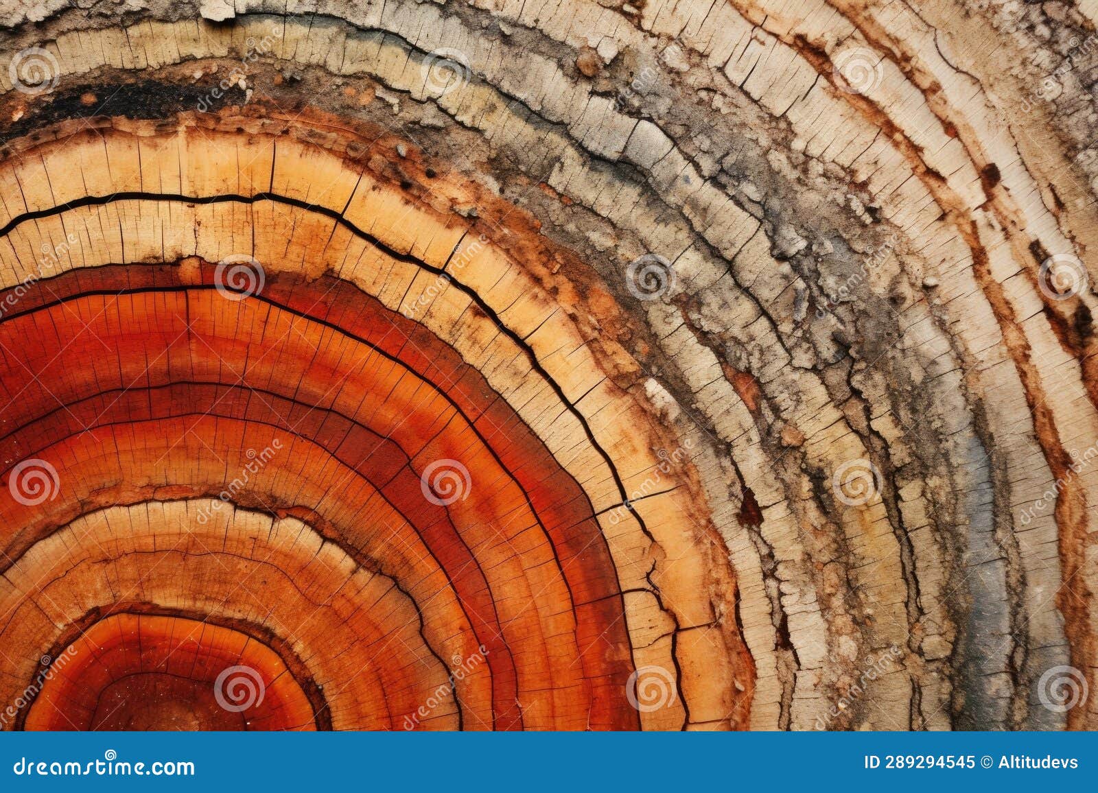 Close-up of Tree Rings Showing Age and Growth Loss Stock Image - Image ...