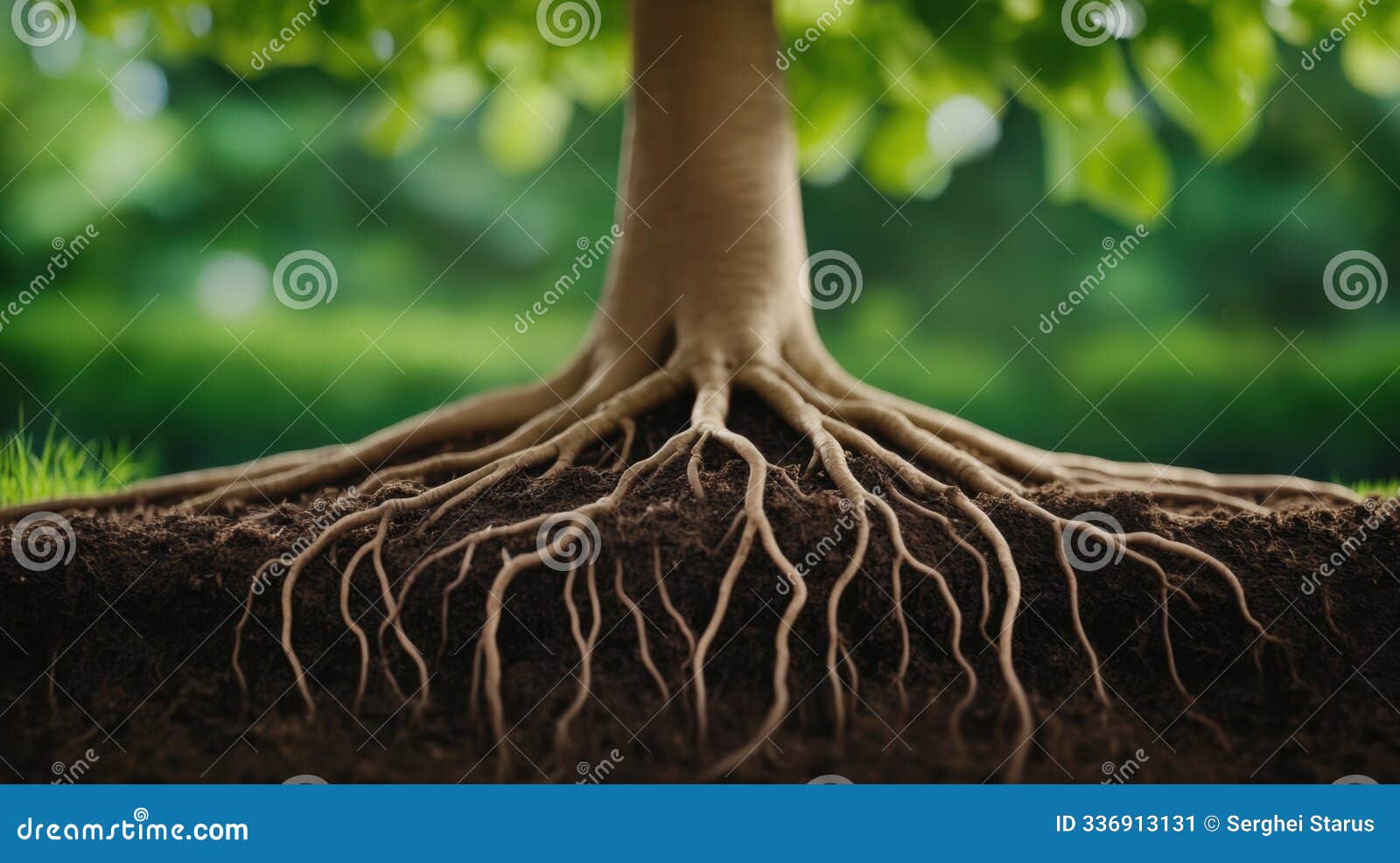 A Close Up of a Tree with Roots and Soil, AI Stock Image - Image of ...