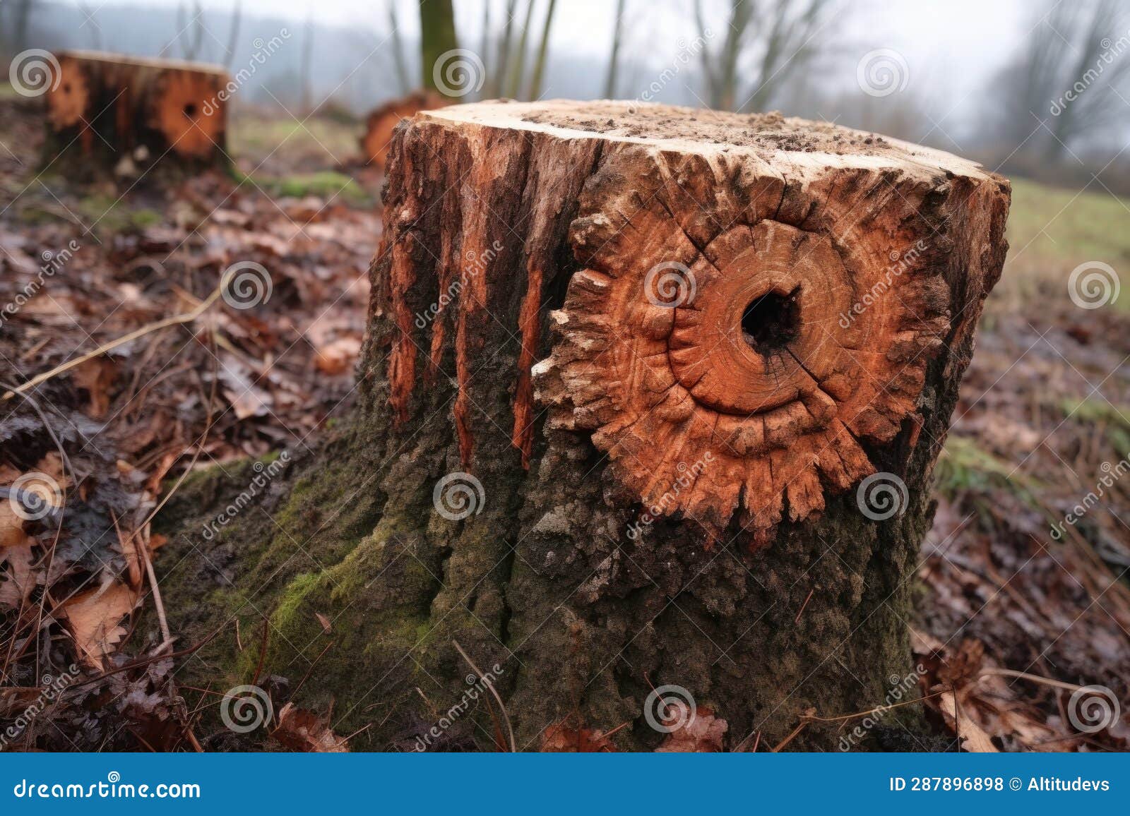 Close-up of a Tree Stump with Chainsaw Marks Stock Photo - Image of ...