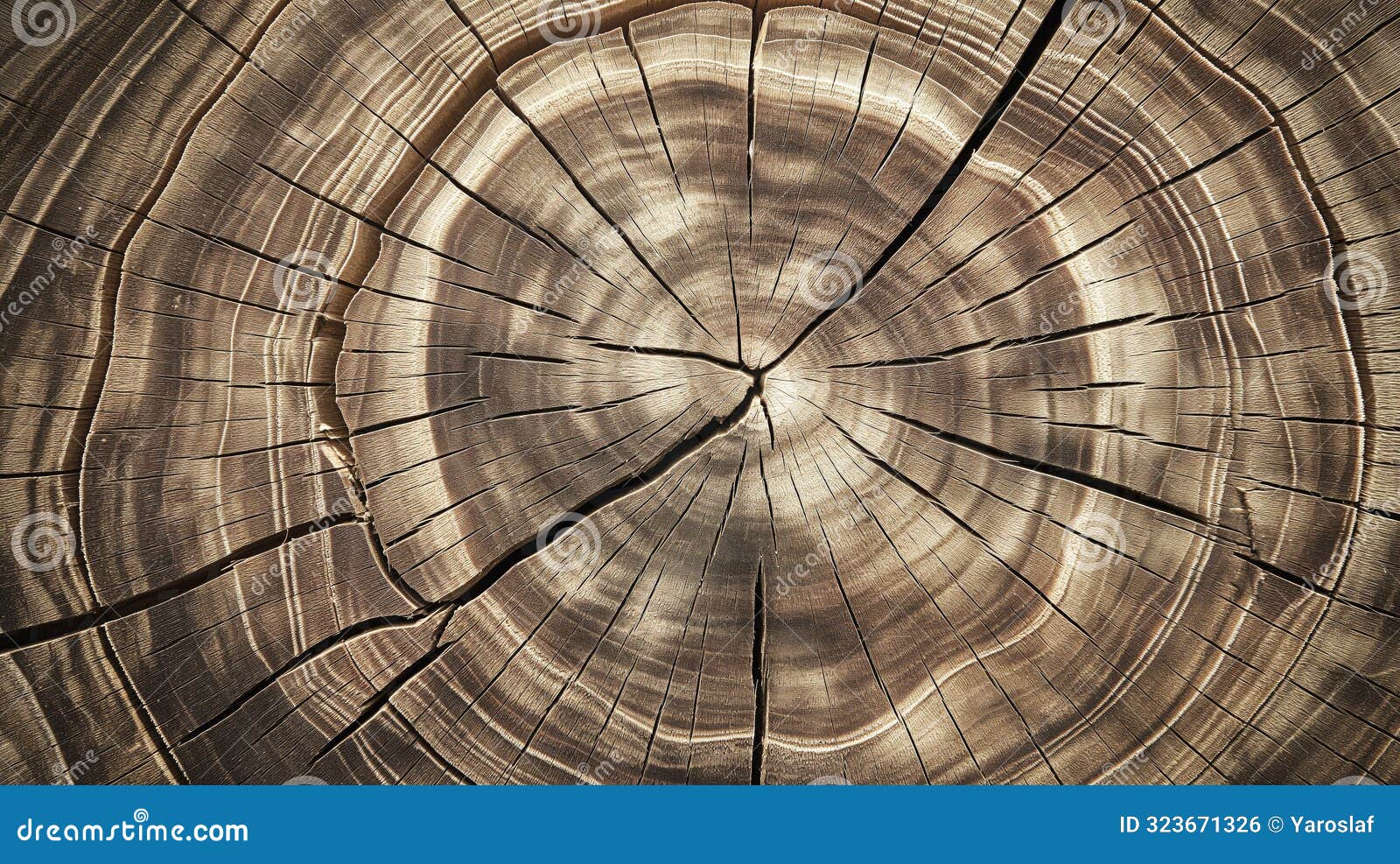 Close-up of a Tree Trunk Cross-section with Visible Growth Rings and ...