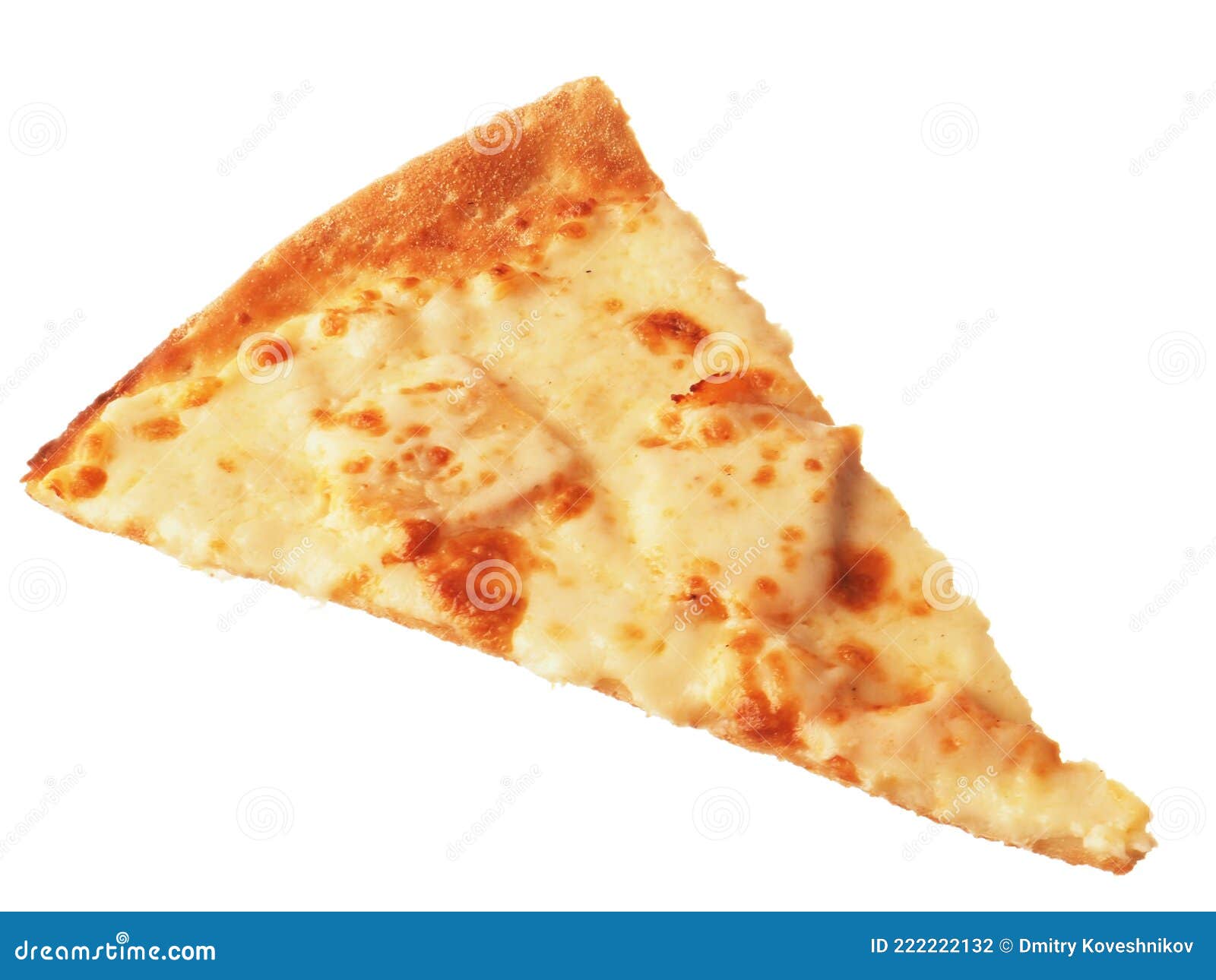 Close-up Triangular Slice of Pizza Isolated on White Background. Stock ...