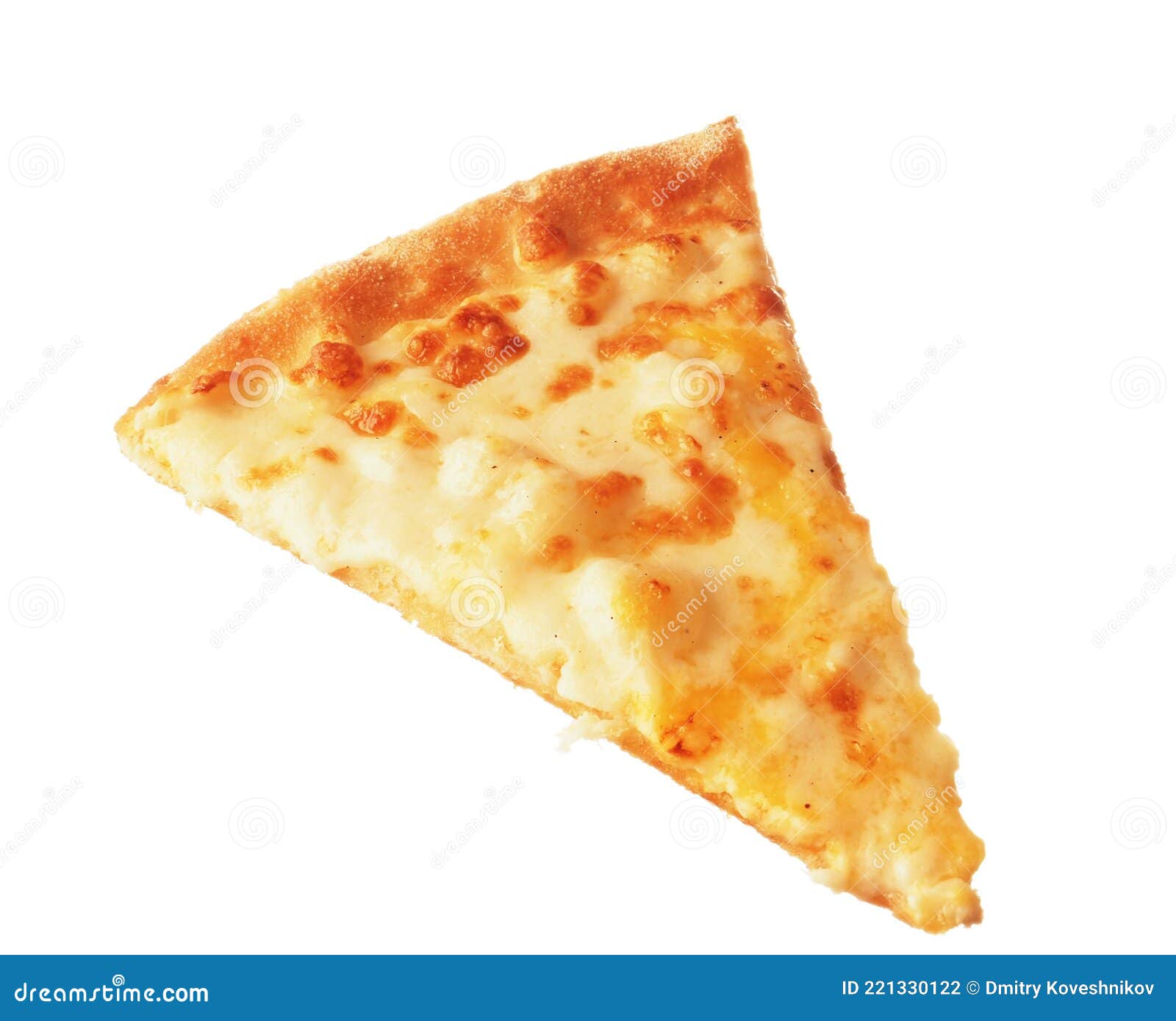 Close-up Triangular Slice of Pizza Isolated on White Background. Stock ...