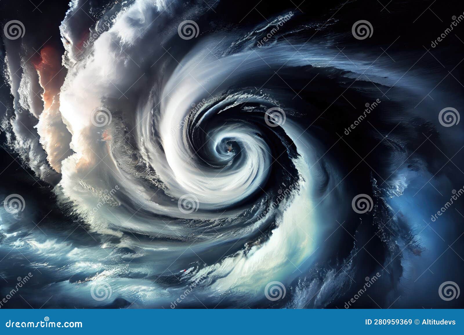 Close-up of Tropical Cyclone, with Clouds and Wind in the Background ...