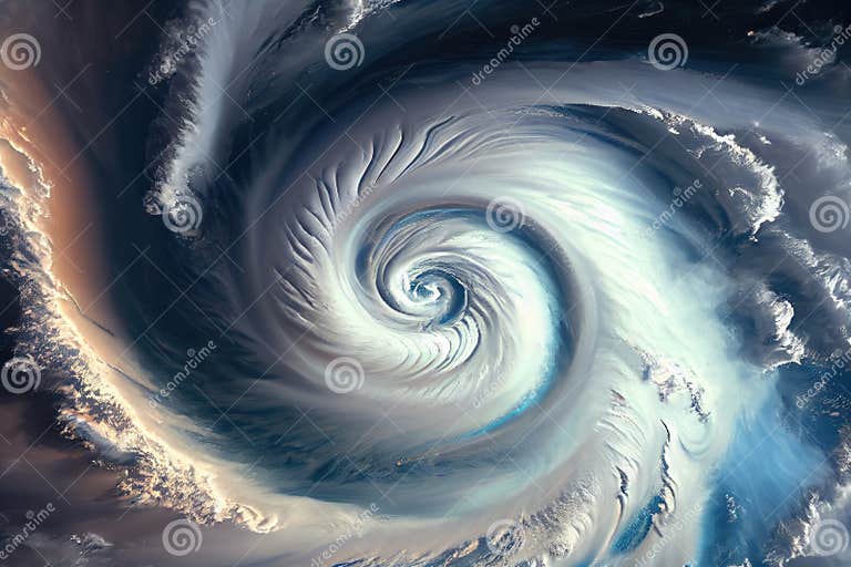 Close-up of Tropical Cyclone, with Clouds and Wind in the Background ...