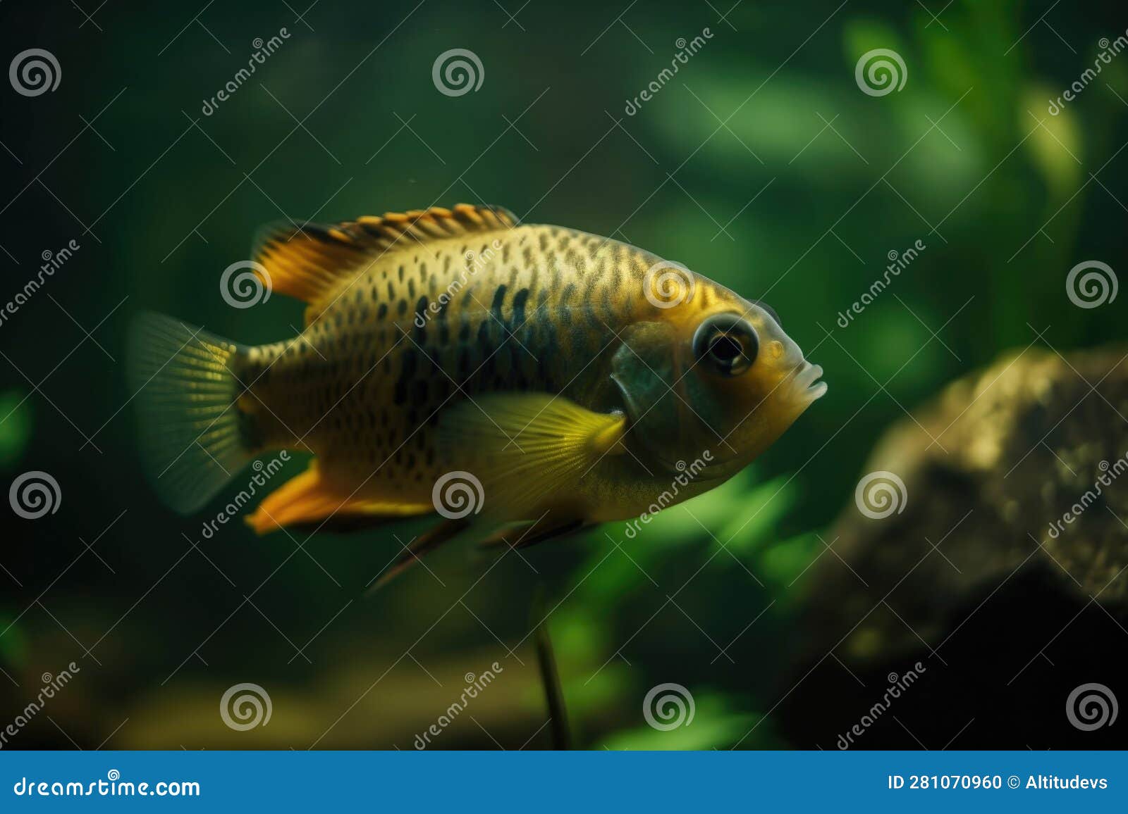 Close-up of a Tropical Fish Swimming in Tank Stock Photo - Image of ...