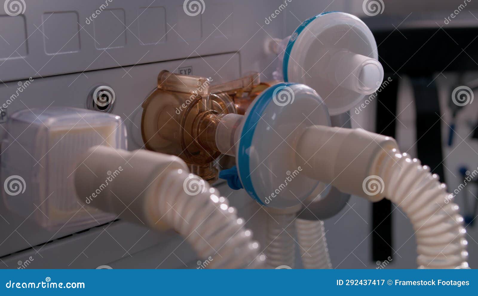 Close Up Tubes of Life Support or Artificial Ventilation Device Stock ...