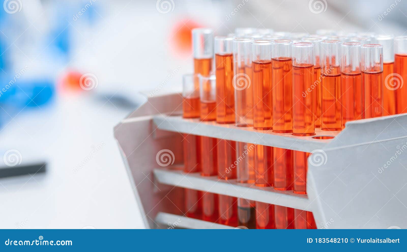Close Up. Tubes with Test Results on the Lab Table Stock Photo - Image ...