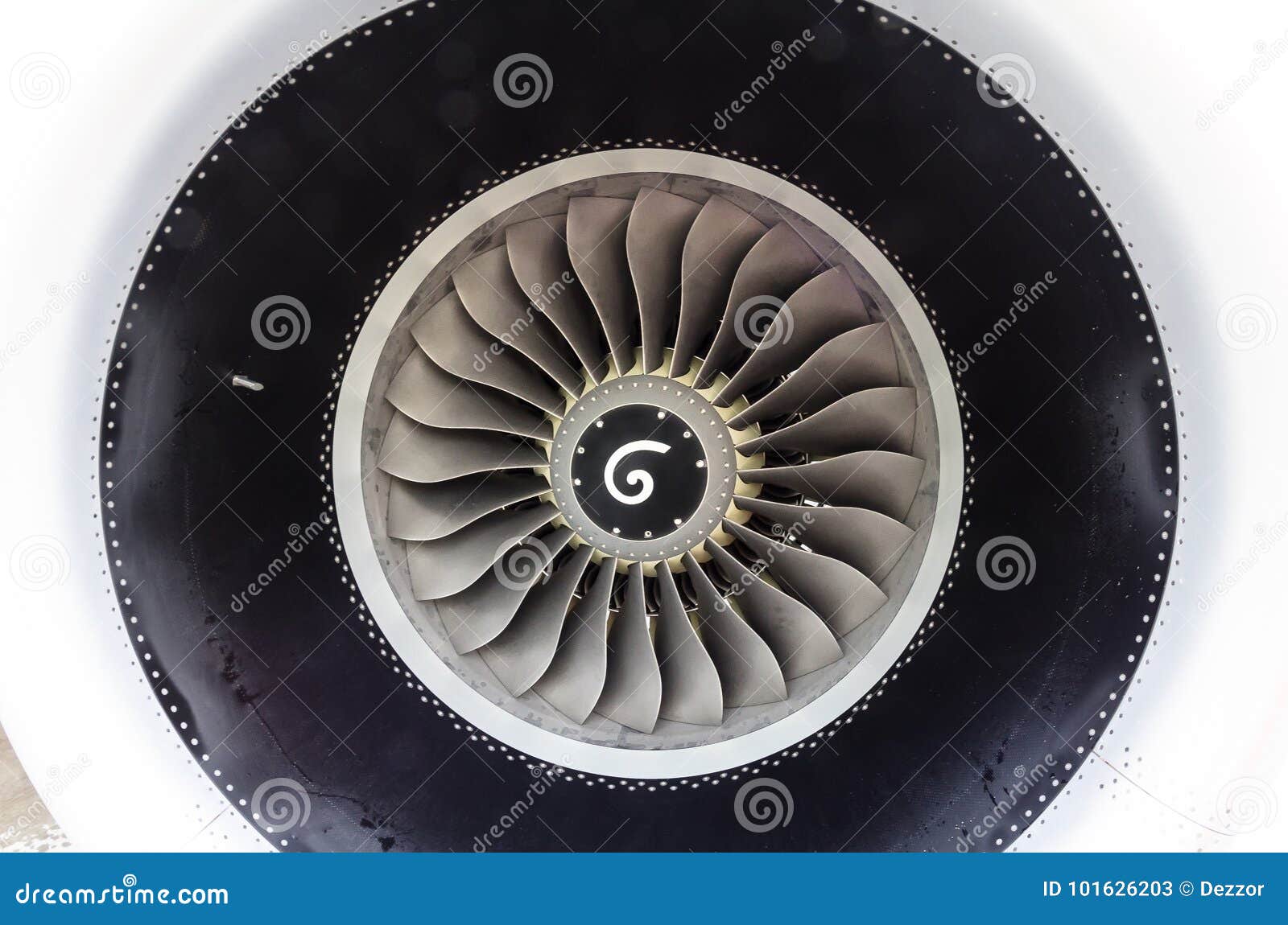 Close Up of a Turbofan Jet Engine in Modern Airplane. Stock Image ...
