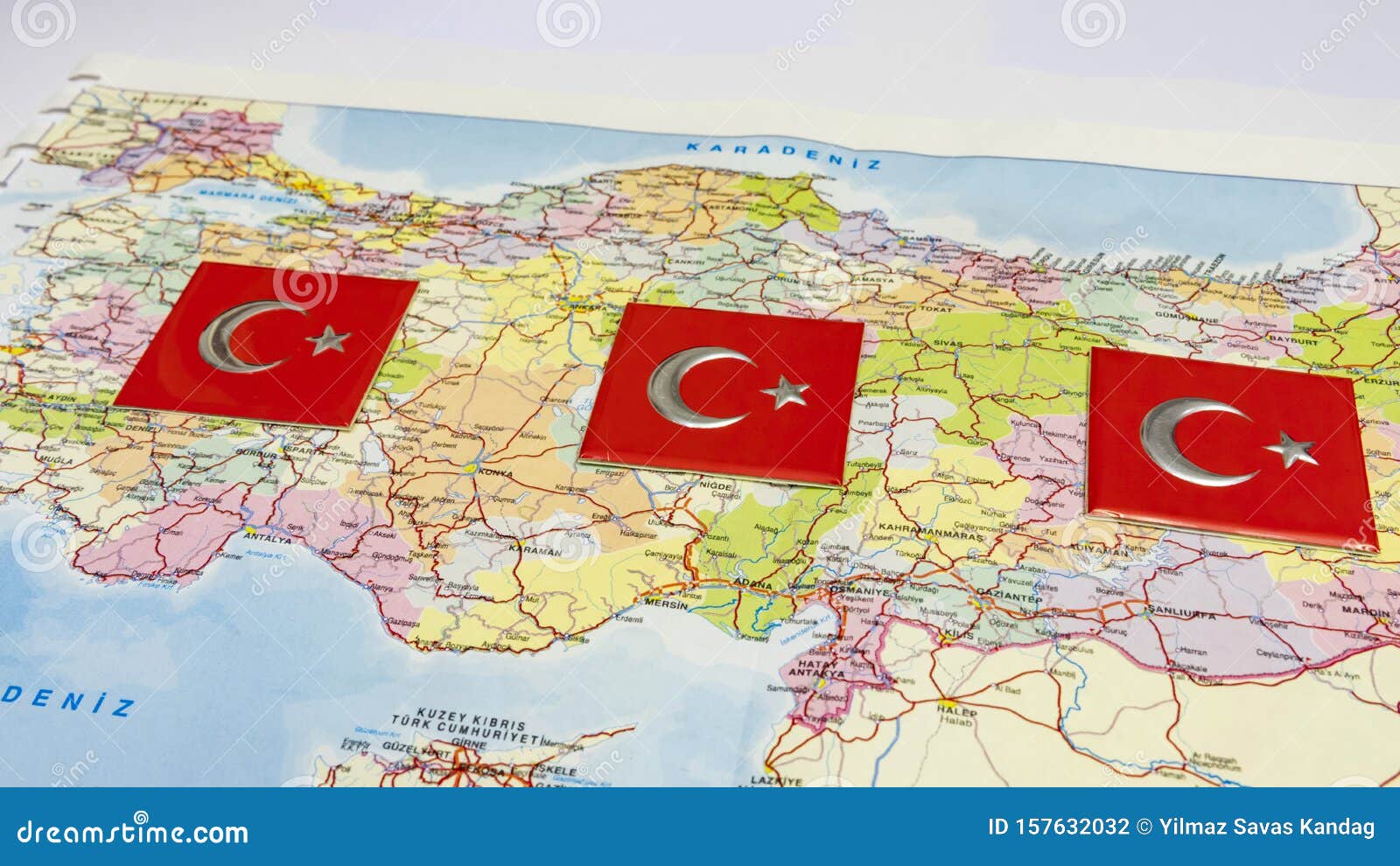 Turkish Flags on Turkey Map. Stock Photo - Image of atlas, istanbul ...