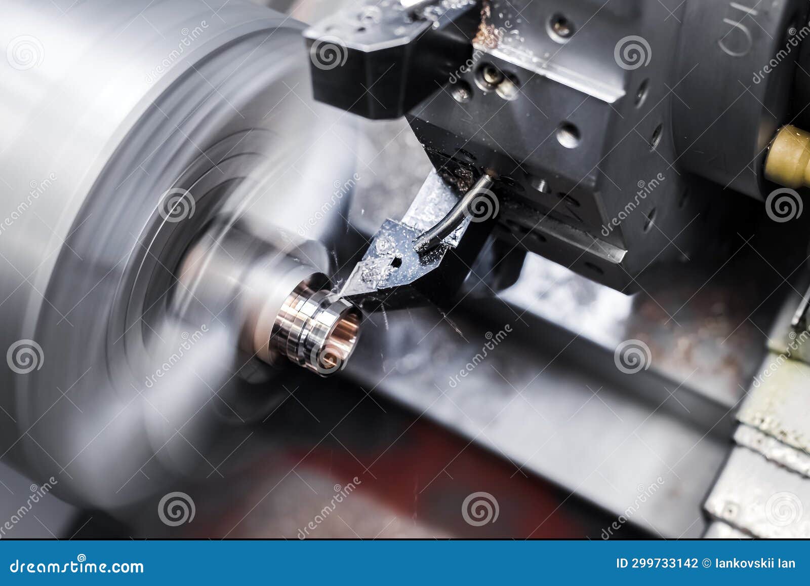 Close-up of Turning Work on a Machine, Turning a Metal Workpiece ...
