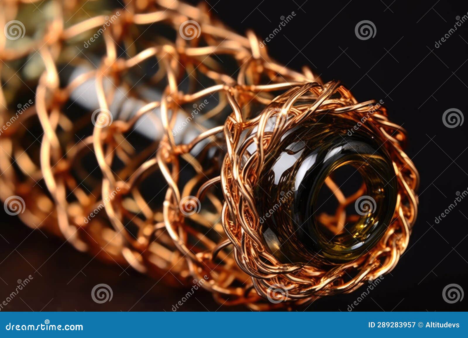 Close-up of Twisting Champagne Bottle Wire Cage Stock Image - Image of ...