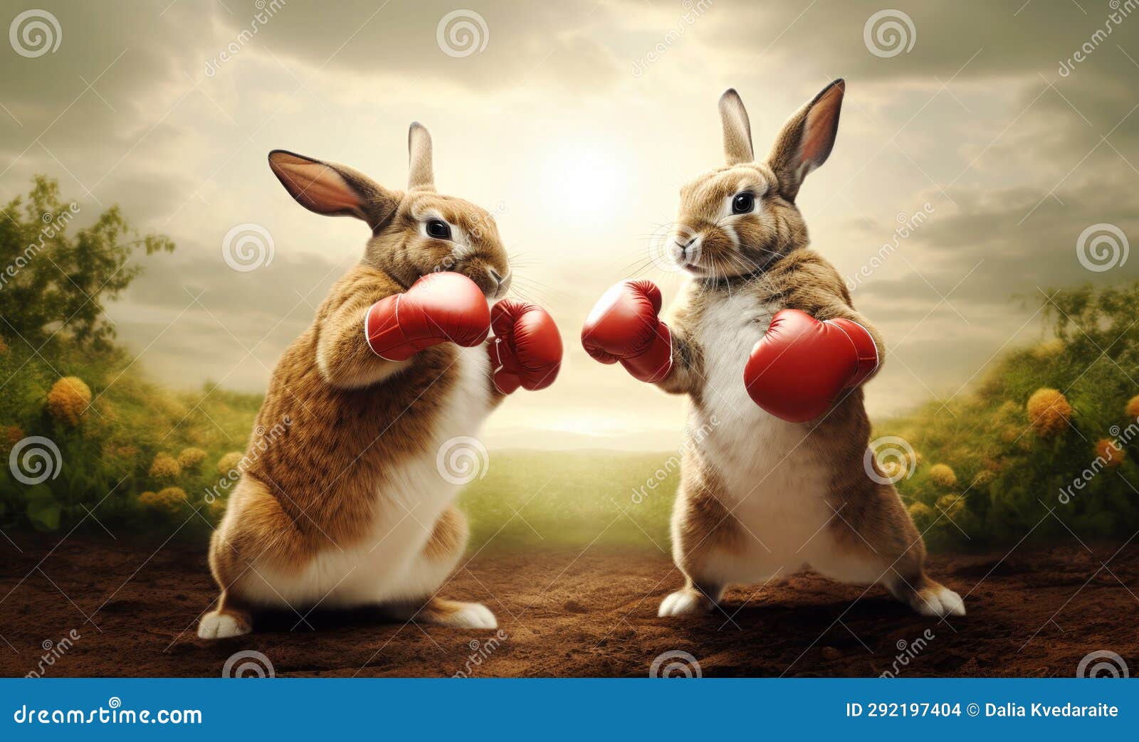 Close Up of Two Cute Boxing Hares Stock Illustration - Illustration of ...
