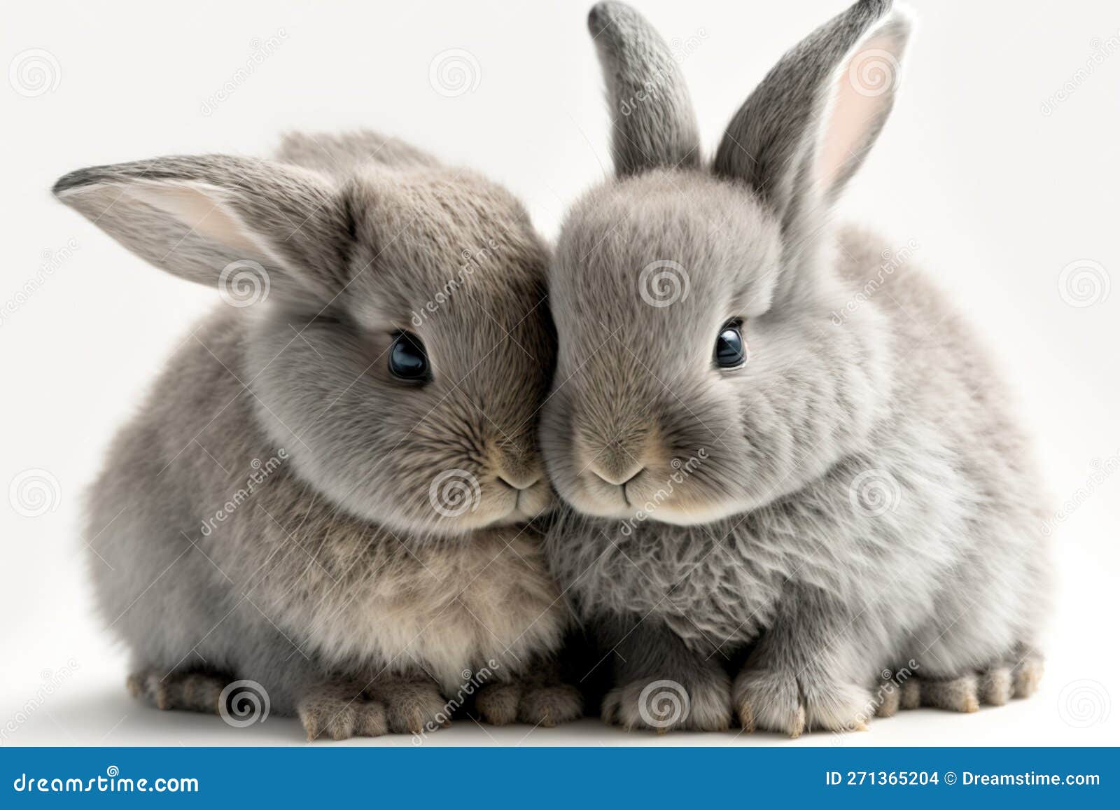 Close Up of Two Cute Little Rabbits, Hugging Each Other. Generative AI ...