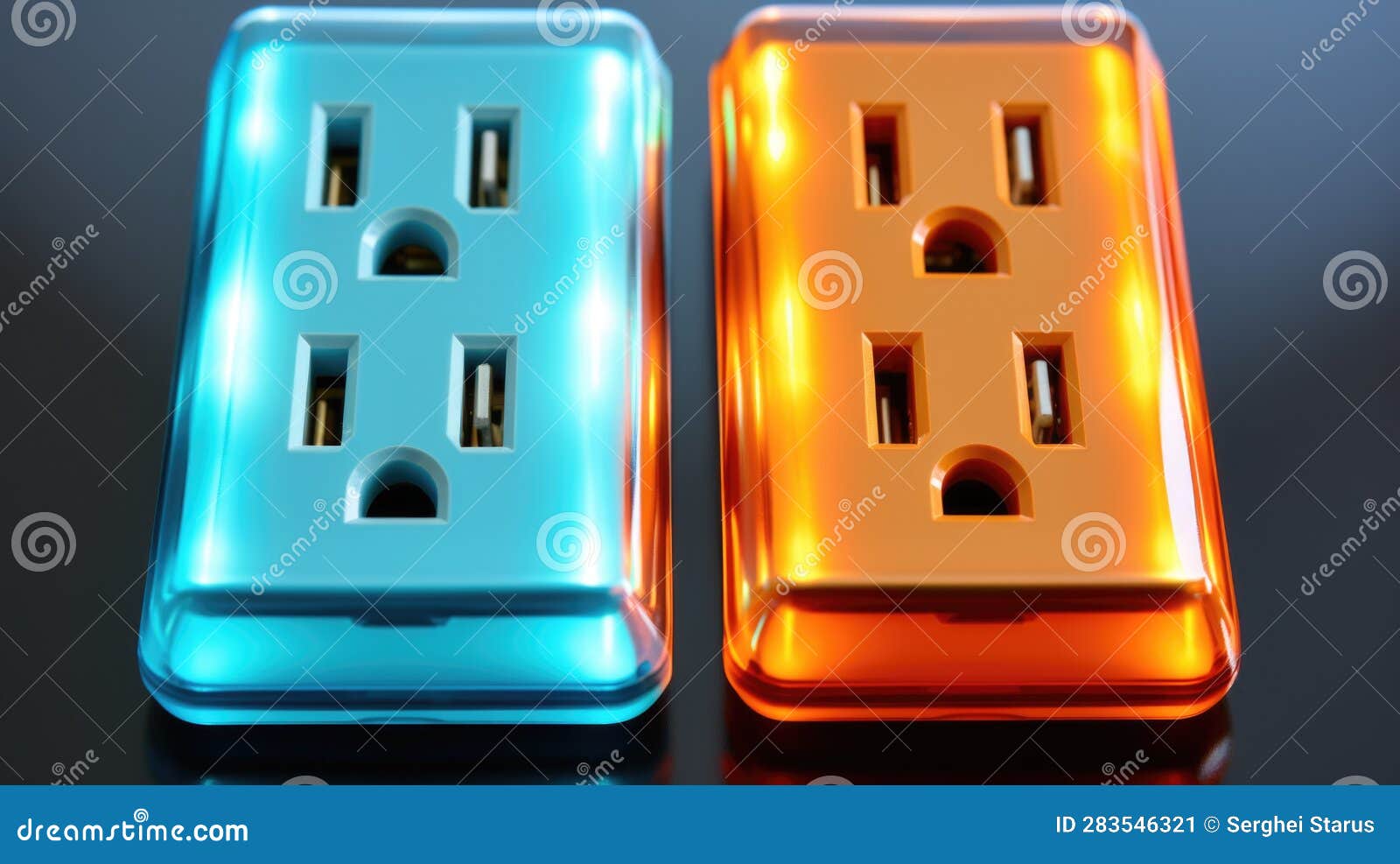 A Close Up of Two Electrical Outlets on a Table. Generative AI Image ...