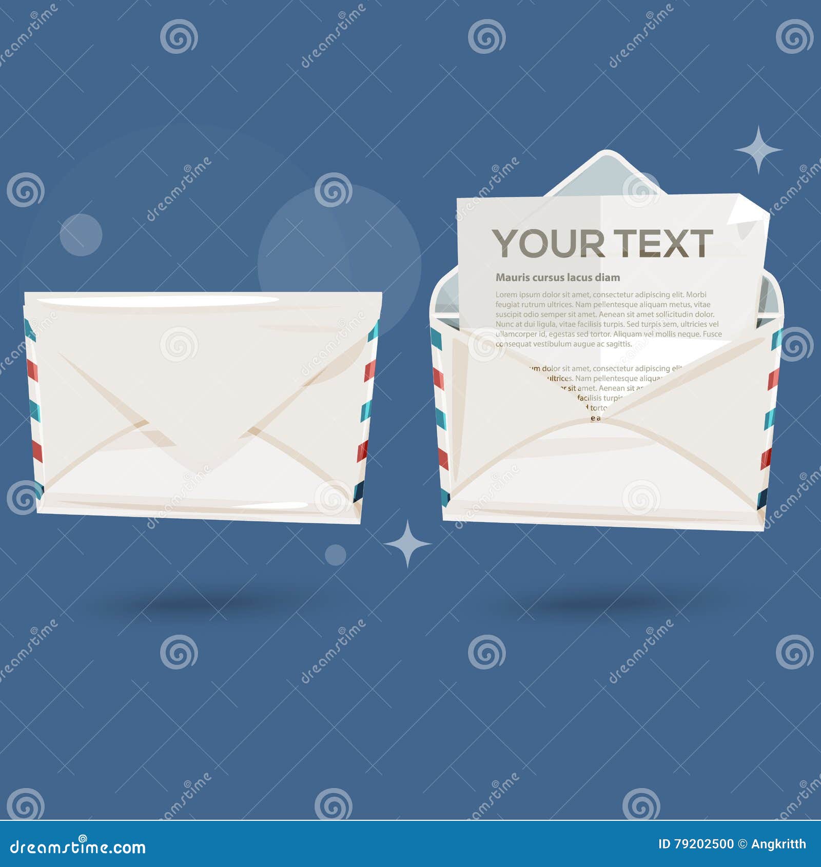 Close-up of Two Envelopes . Close and Open - Stock Illustration ...