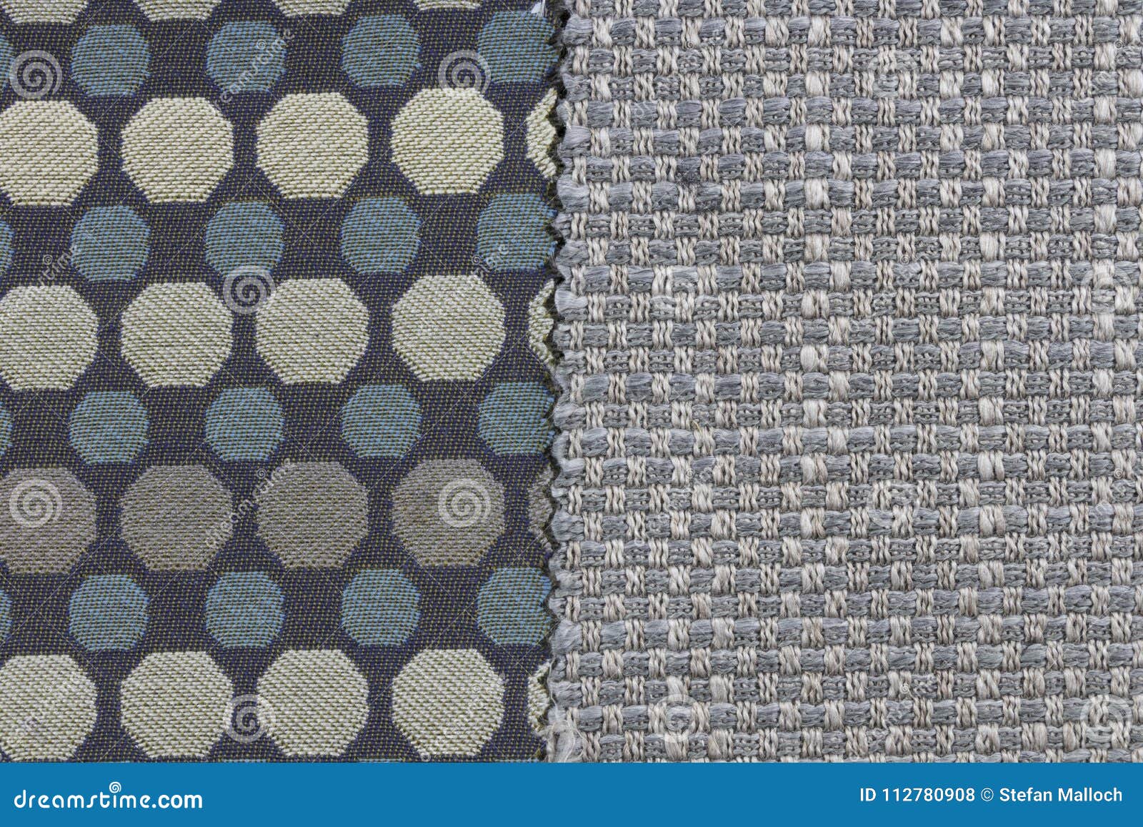 Close Up of Two Fabric Design Patterns Stock Photo - Image of ...