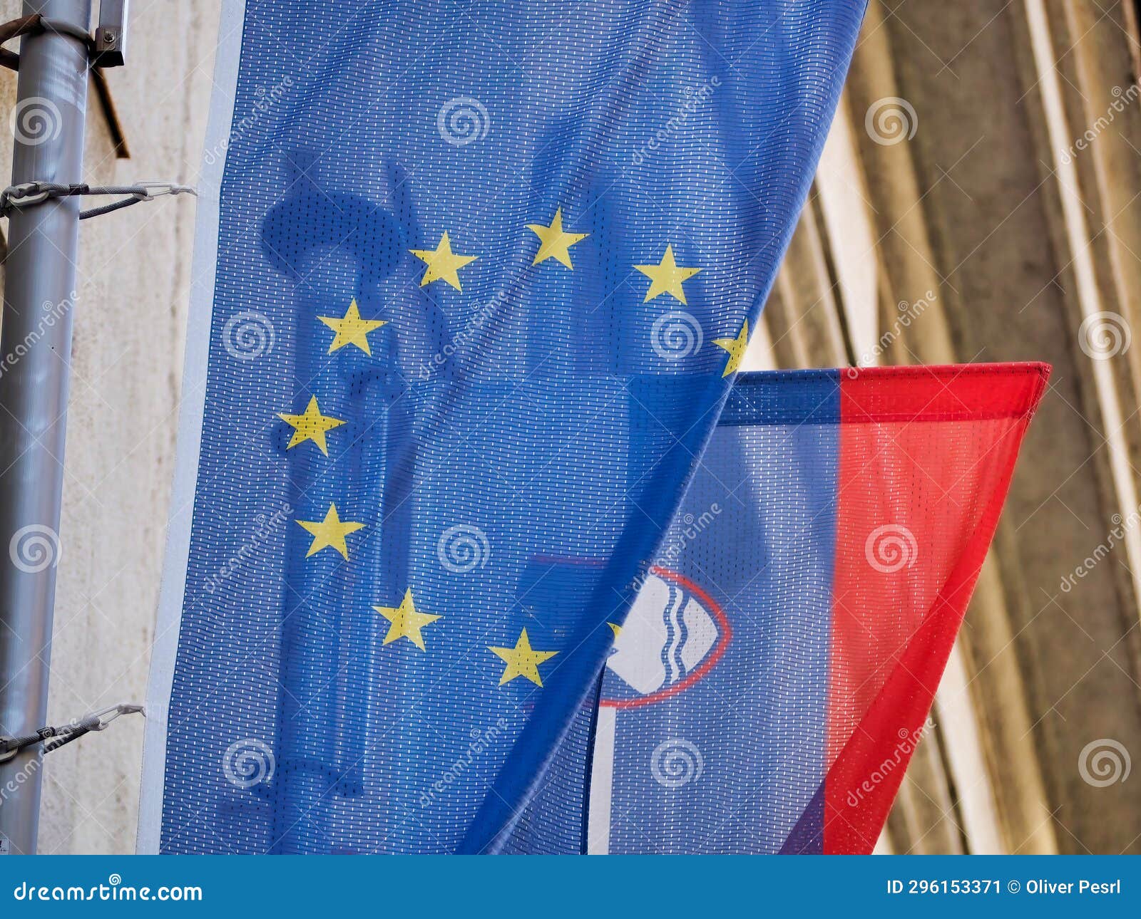 A close up of two flags stock image. Image of europe - 296153371