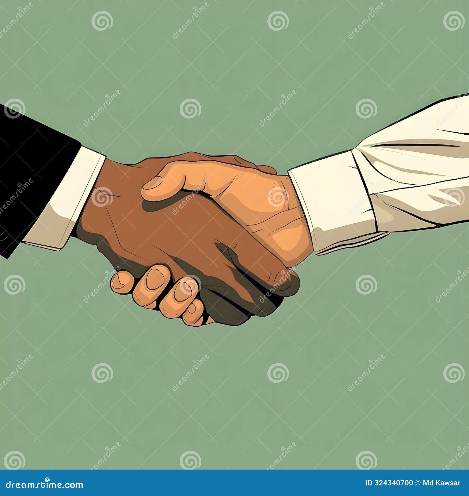 Close-up of Two Hands Holding Each Other in Comic Style Stock ...