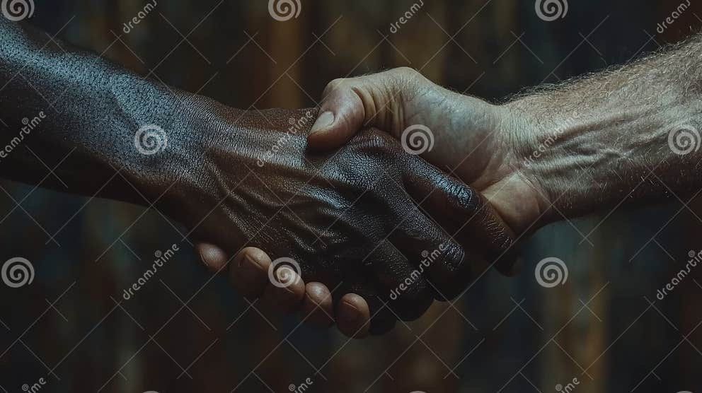 Close Up of Two Hands Joined Together in Unity and Equality ...