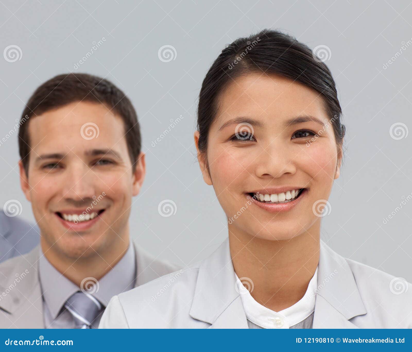 Close-up of Two International Co-workers Stock Photo - Image of group ...