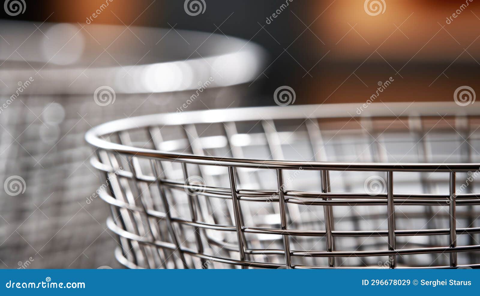 A Close Up of Two Metal Baskets, AI Stock Illustration - Illustration ...