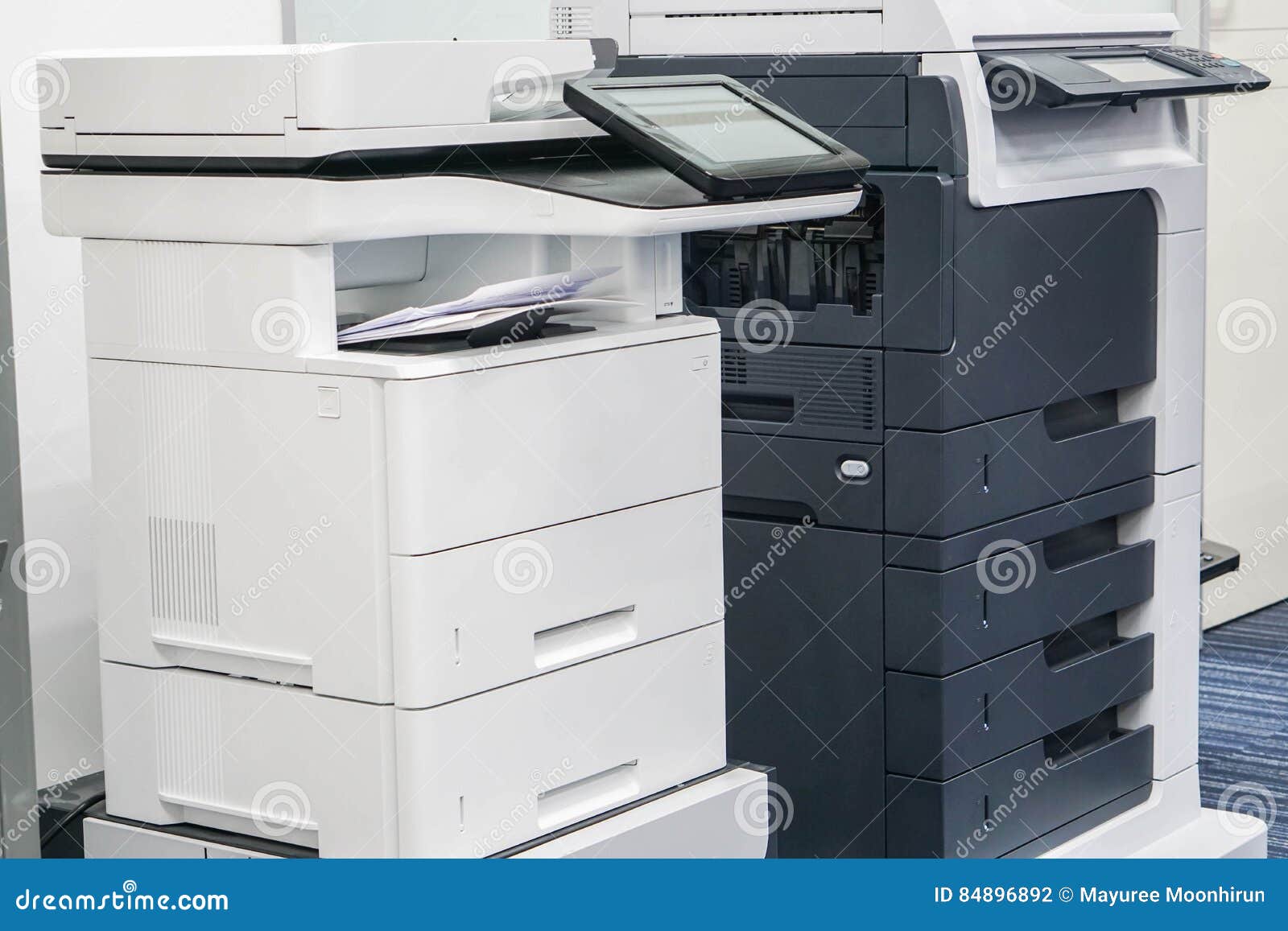 Close Up Two Office Printers Stock Photo - Image of closeup, modern ...