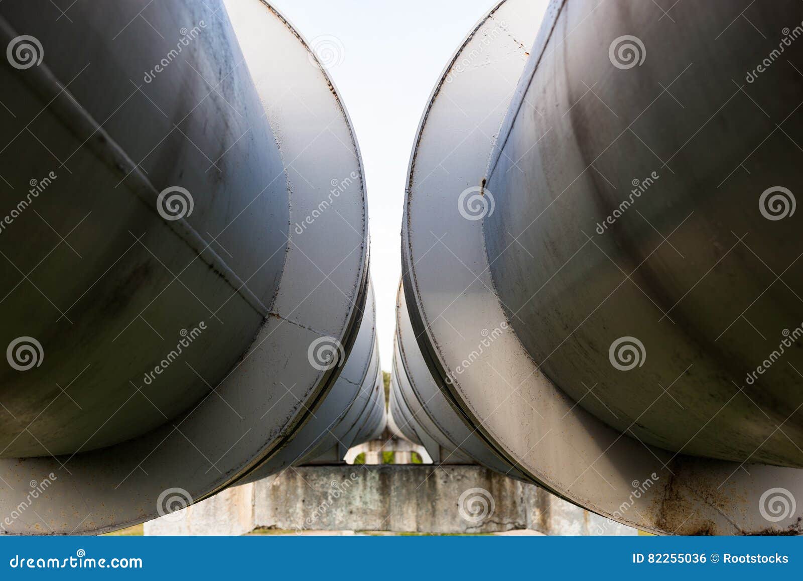 Close Up of Two Parallel Pipelines Stock Photo - Image of cylinder ...