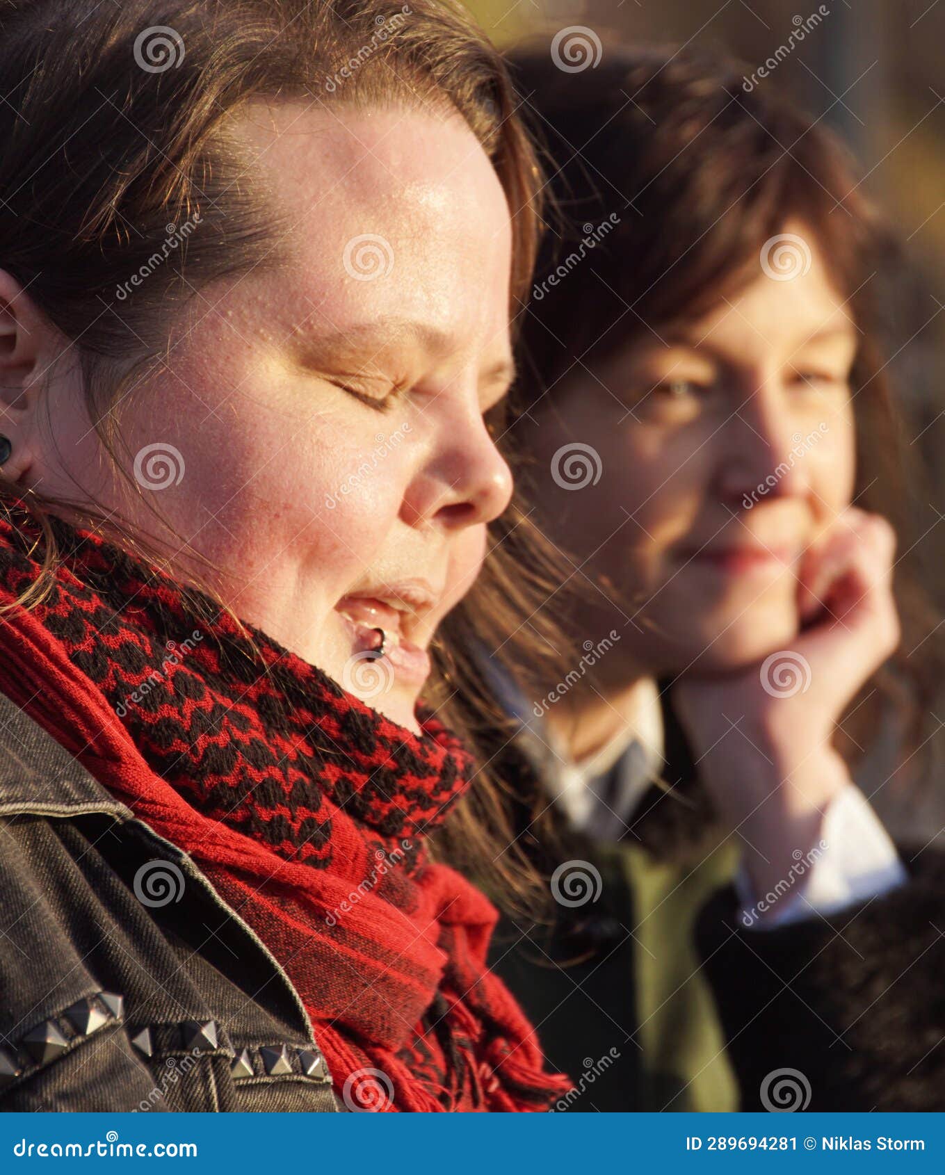 Close-up of Two People Looking Away Stock Image - Image of head ... Close-up of Two People Looking Away Stock Image - Image of head ...