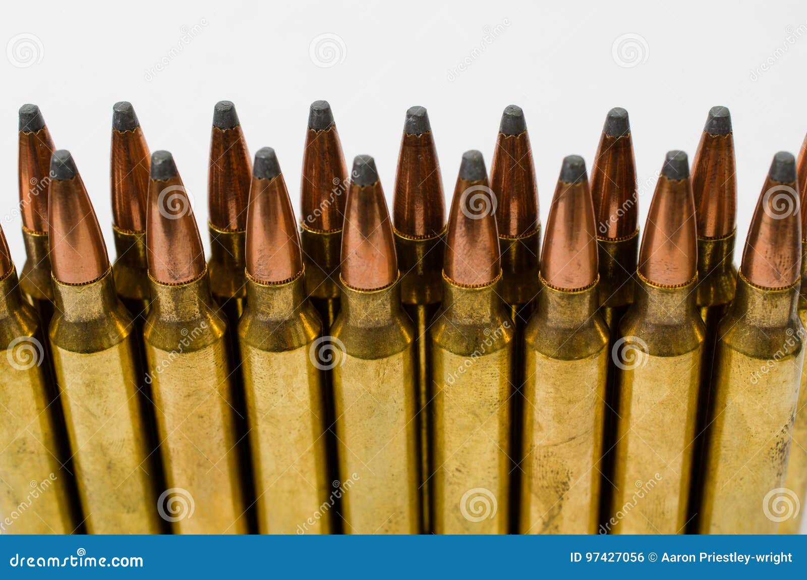Close-up of Two Rows of Bullets Stock Photo - Image of shoot, magnum ...