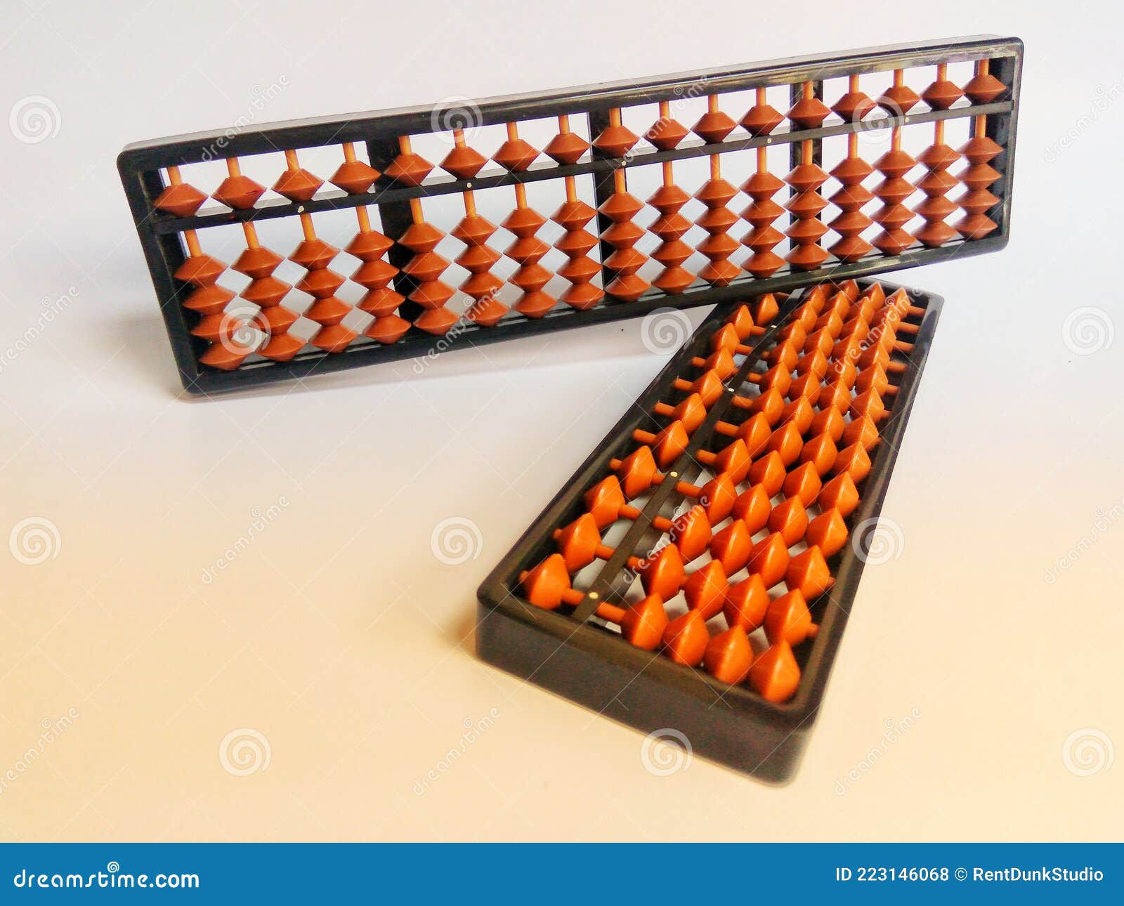 Close Up Two Vintage Abacus, Classical Counting Tool Stock Photo ...