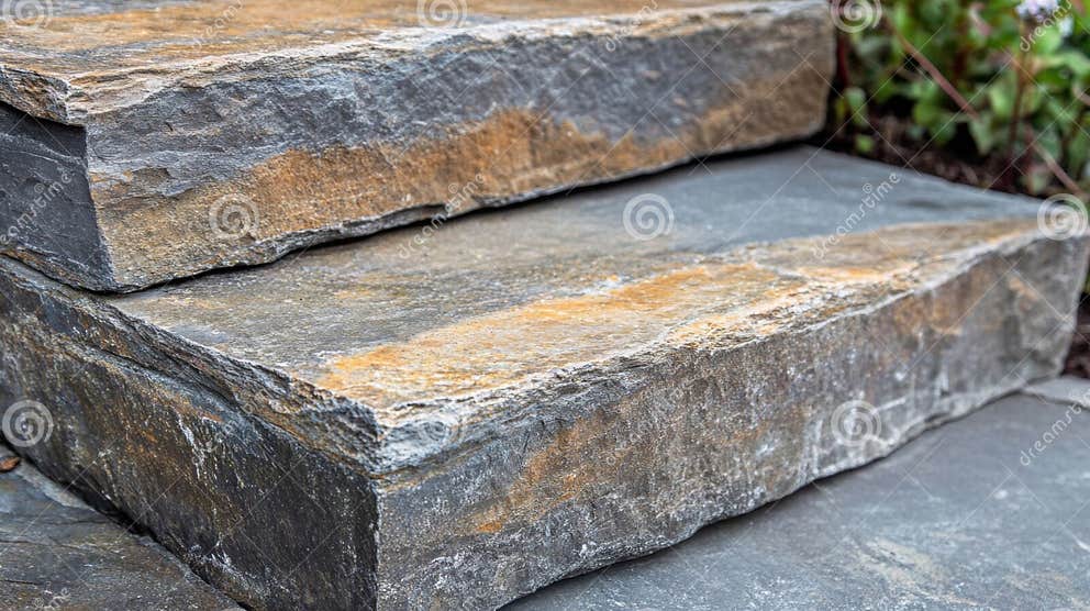 Close-up of Two Weathered Stone Steps Stock Illustration - Illustration ...